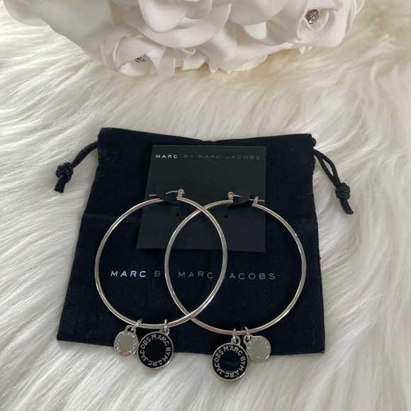 Marc By Marc Jacobs | Jewelry | Nwt Marc Jacobs Enamel Logo Hoop Disc ...